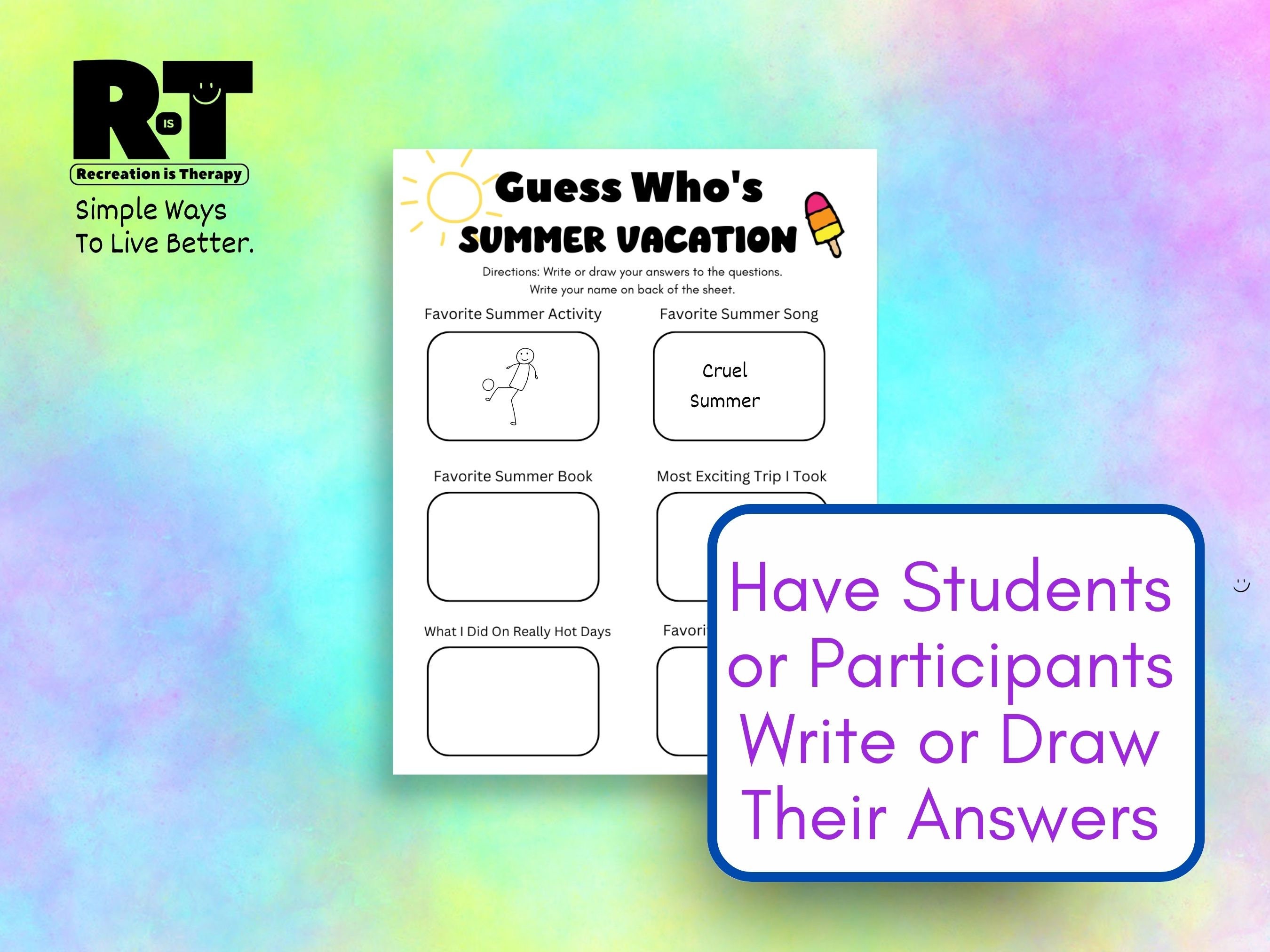 Back to School Game Summer Vacation Guess Who Ice Breaker Classroom ...