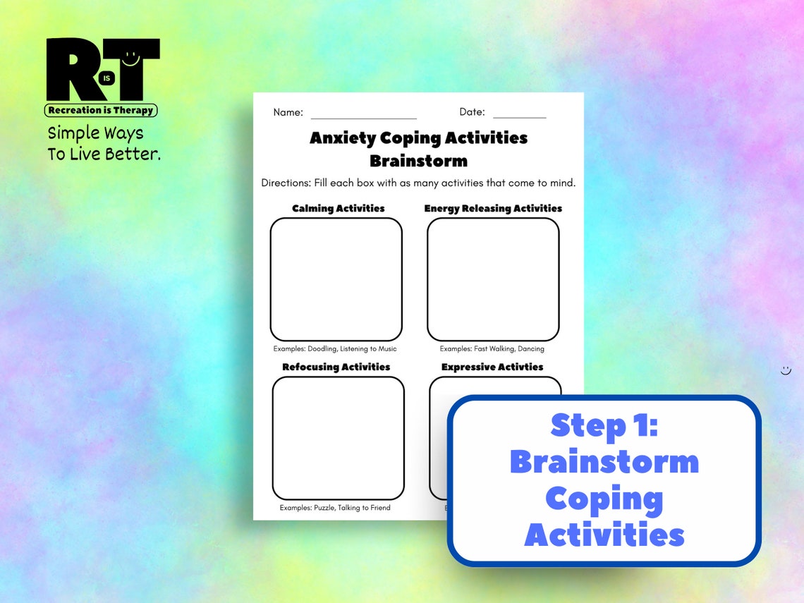 Anxiety Worksheets Printable Anxiety Relief & Coping Skills Adults ...
