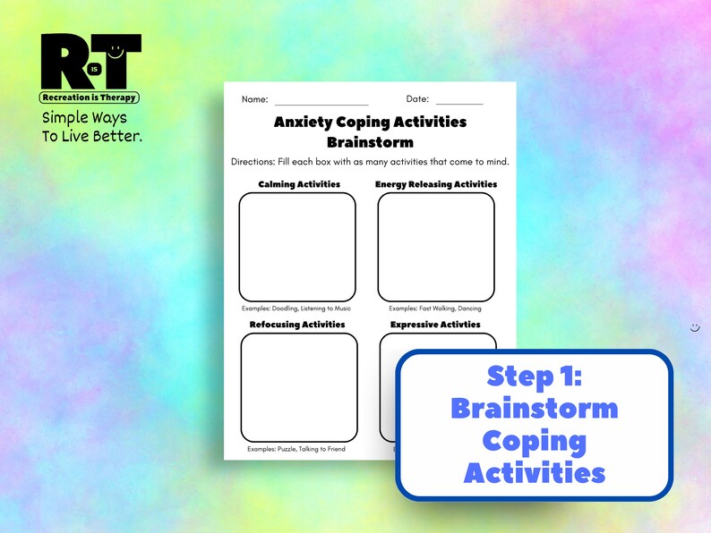Anxiety Worksheets Printable Anxiety Relief & Coping Skills Adults ...