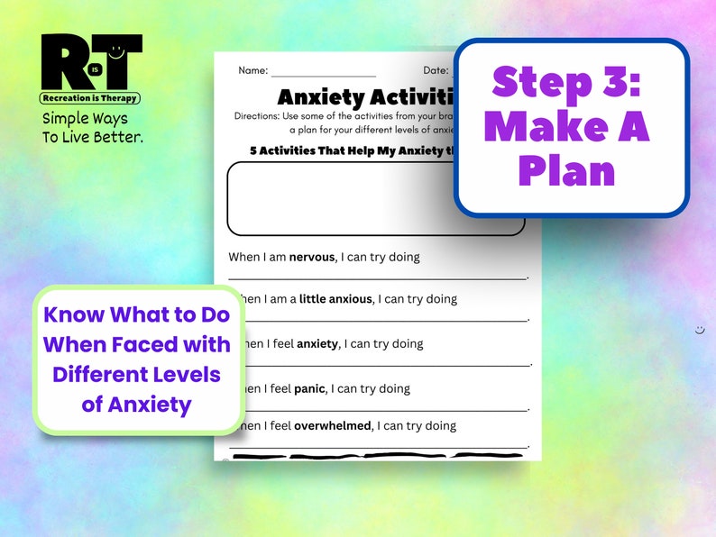 Anxiety Worksheets Printable Anxiety Relief & Coping Skills Adults ...
