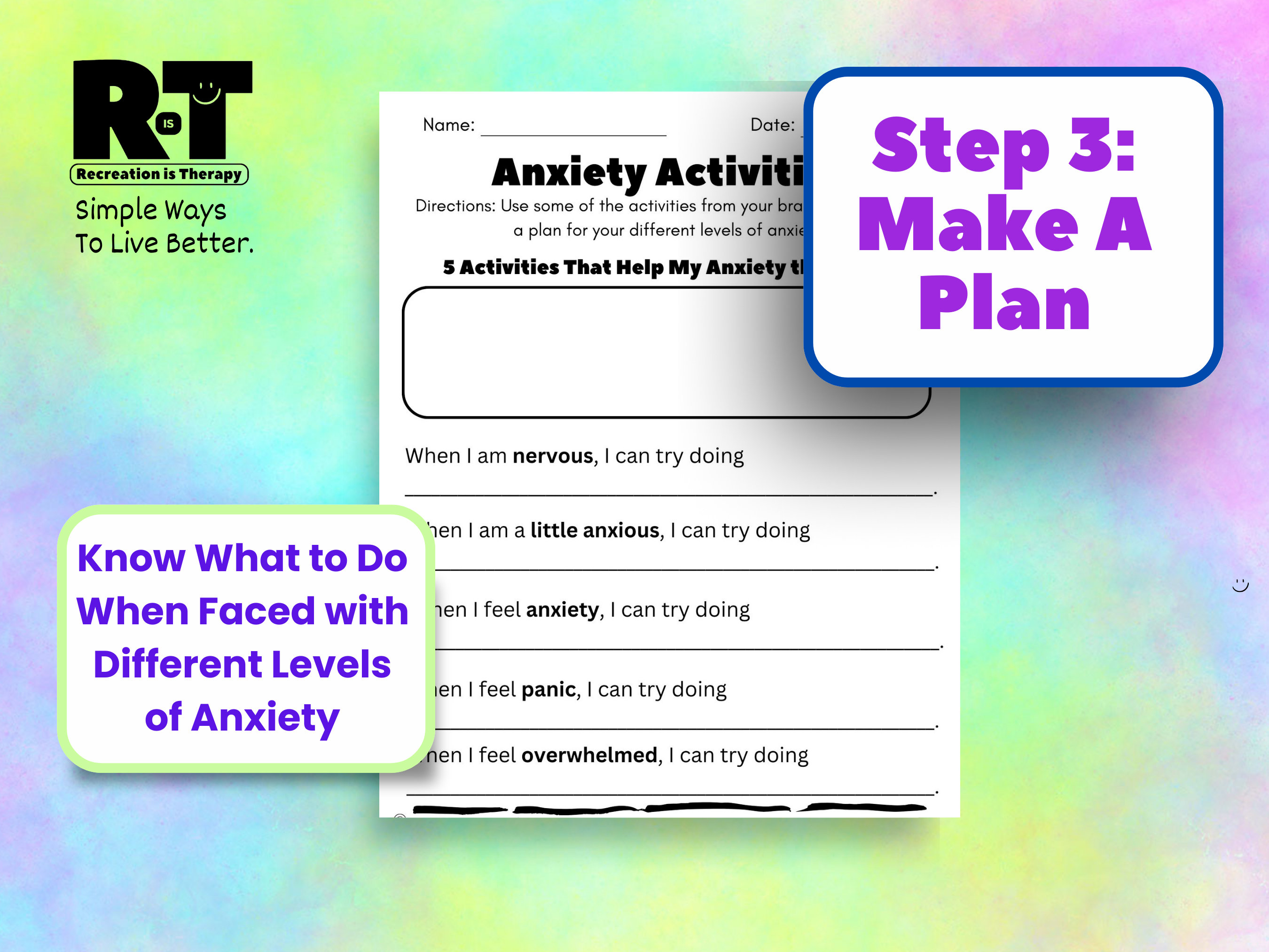 Anxiety Worksheets Printable Anxiety Relief & Coping Skills Adults ...