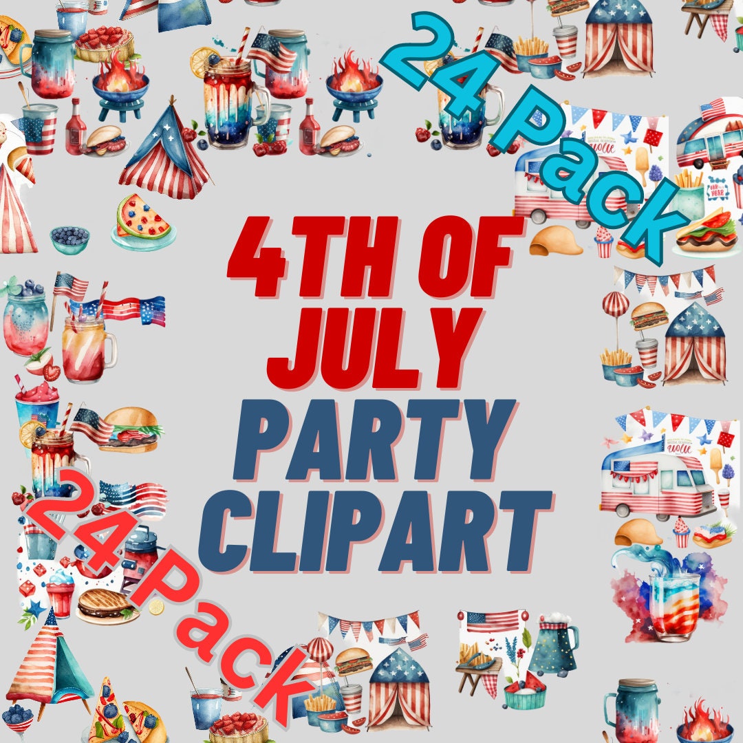 4th of July Clipart Bundle, 24 Patriotic 4th of July Pngs, Independence ...