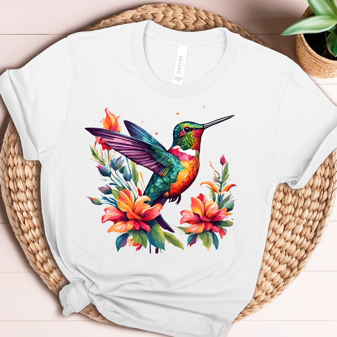 Stunning Vibrant Color Hummingbird T-shirt Nature-inspired Top for ...