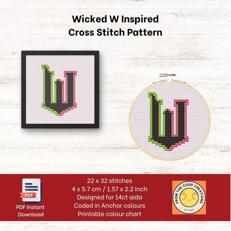 Wicked Inspired Cross Stitch Pattern (digital Download) - Etsy