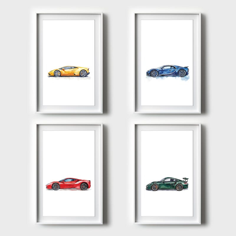 Bugatti Car Painting - Etsy