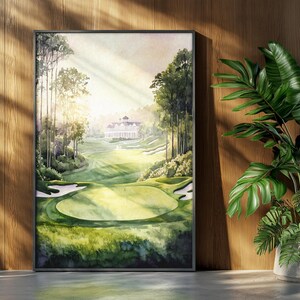Augusta National Elegance – Watercolor Golf Course Art Print - Etsy