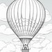 Hot Air Balloons in Flight - 6 Coloring Pages (digital Downloads) - Etsy