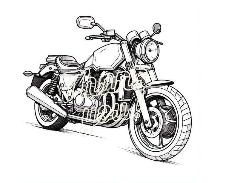 Motorcycle Adventures - 4 Coloring Pages - Etsy