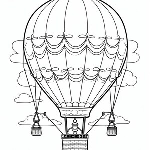 Hot Air Balloons in Flight - 6 Coloring Pages (digital Downloads) - Etsy