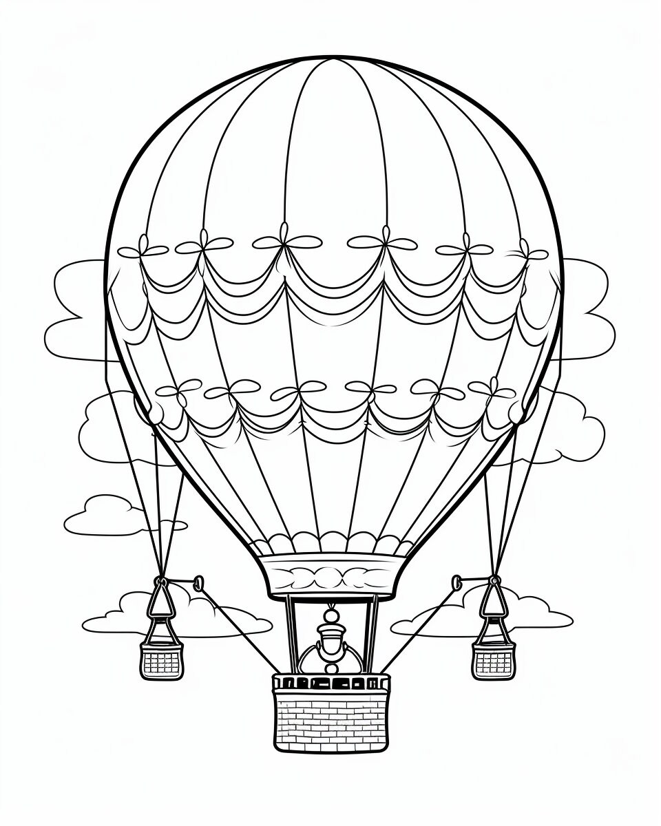 Hot Air Balloons in Flight - 6 Coloring Pages (digital Downloads) - Etsy