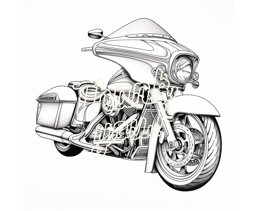 Motorcycle Adventures - 4 Coloring Pages - Etsy