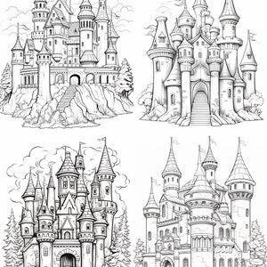 Enchanted Castles: Four Coloring Pages (digital Dowloads) - Etsy