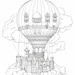 Hot Air Balloons in Flight - 6 Coloring Pages (digital Downloads) - Etsy