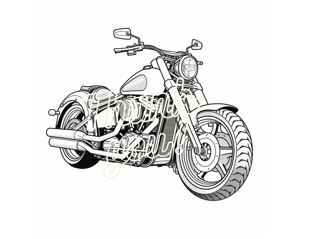 Motorcycle Adventures - 4 Coloring Pages - Etsy