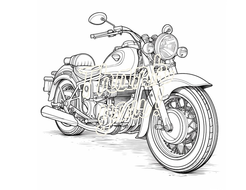 Motorcycle Adventures - 4 Coloring Pages - Etsy