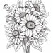 Blooming Sunflower Delights: Four Coloring Pages! - Etsy