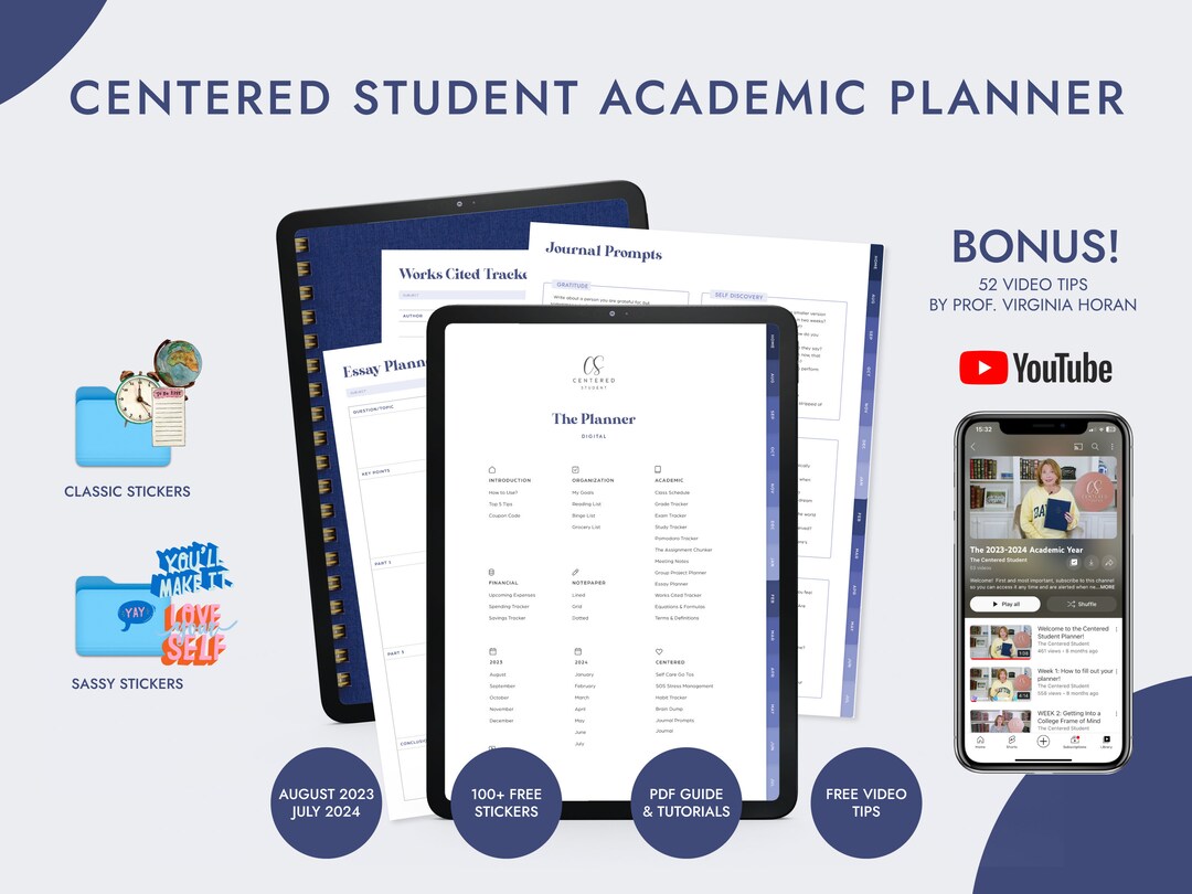The Centered Student Digital Planner, Ultimate Academic System ...