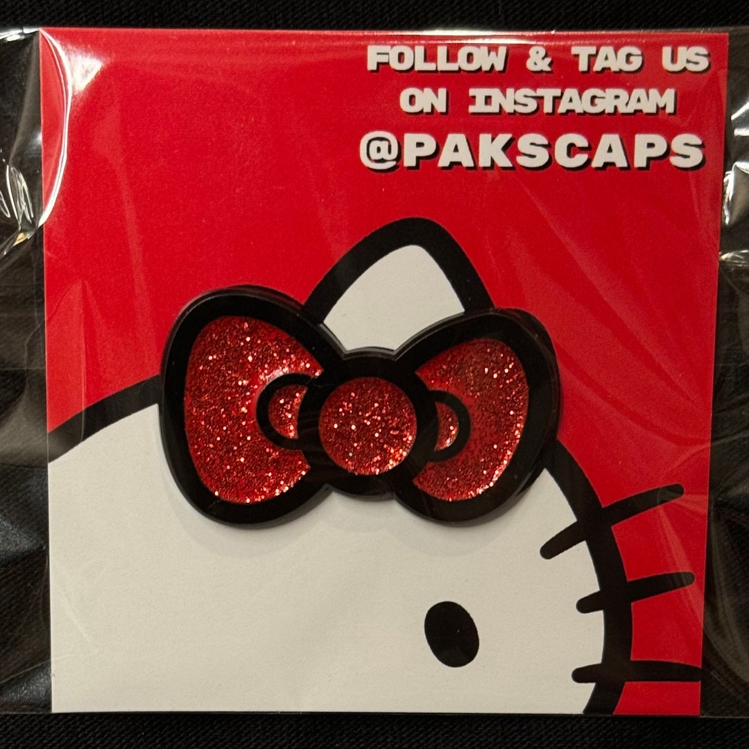 Iconic Hello Kitty Bow Pin or Blip (hat Clip) in Black and Red - Etsy