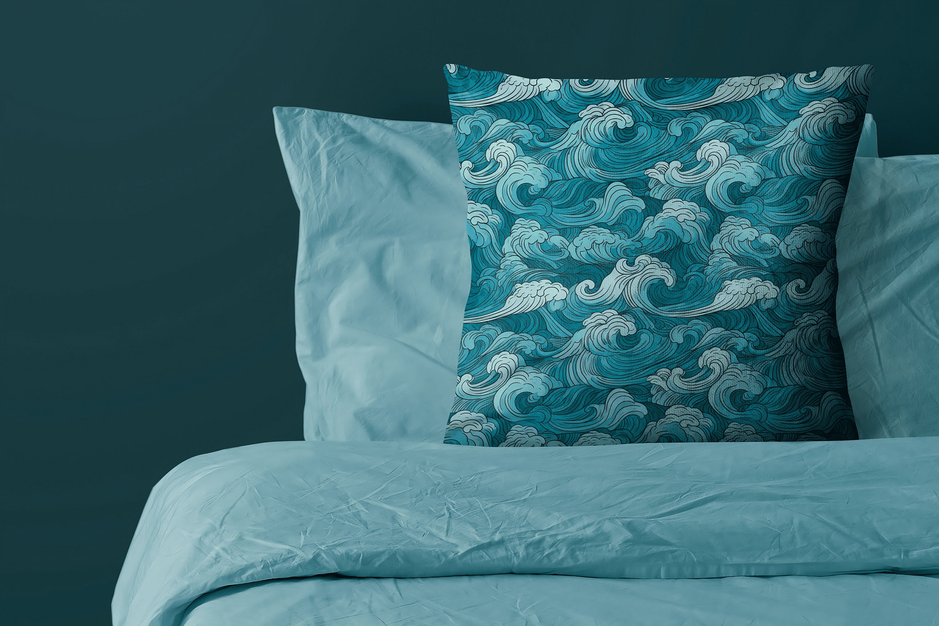 Blue Wavy Ocean Lines Patterns - Etsy
