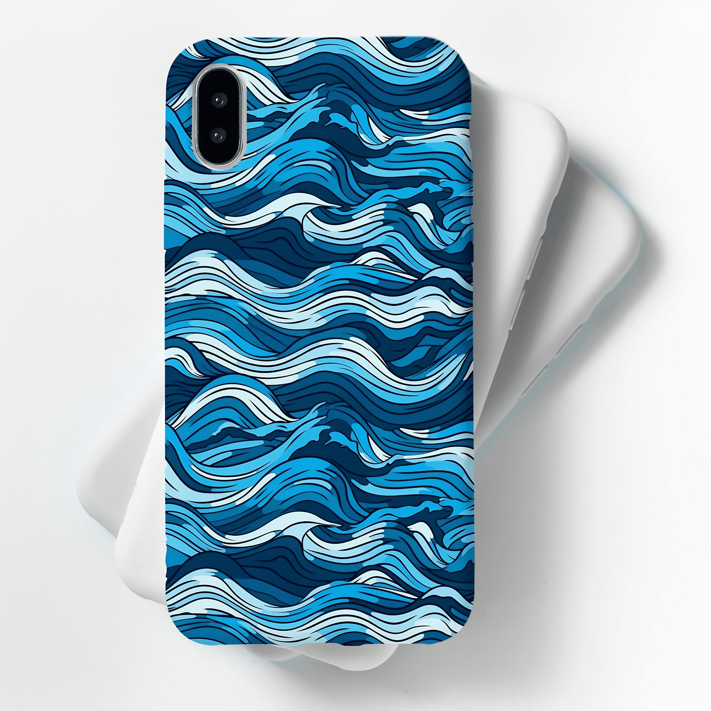 Blue Wavy Ocean Lines Patterns - Etsy