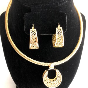 Luxury, Chunky Italian Gold Design Earrings & Pendant. Non Tarnish.skin ...