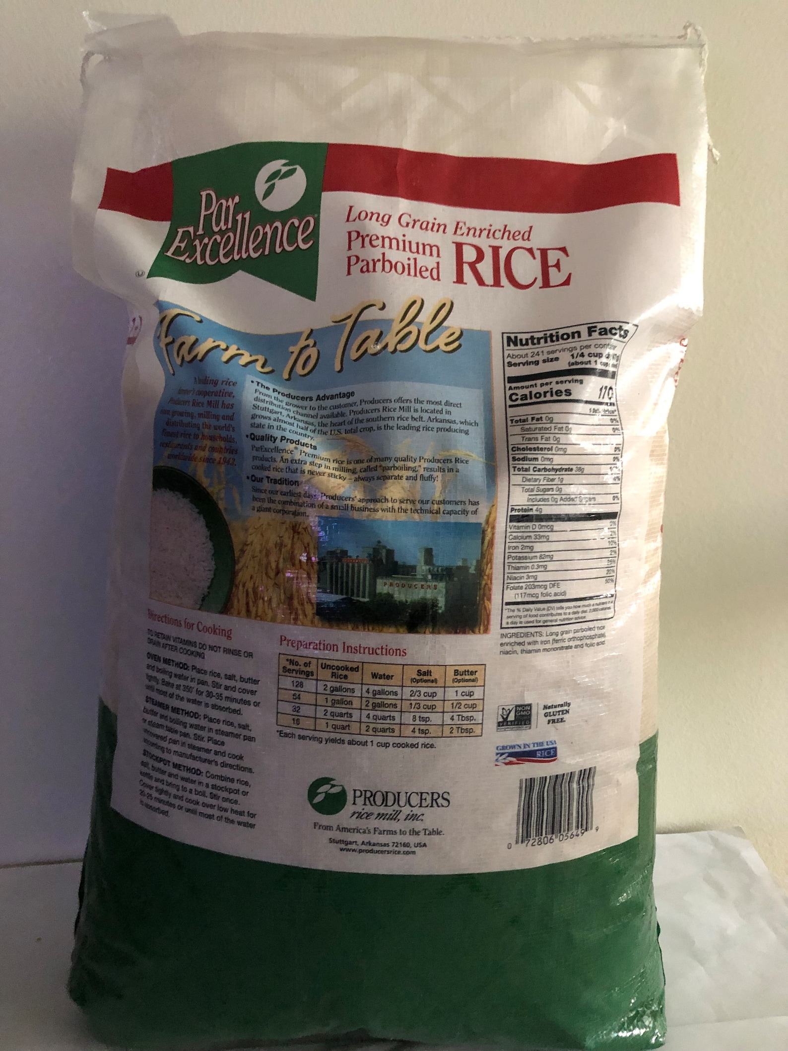 Par Excellence Long Grain Enriched Premium Parboiled Rice 25 Lbs. - Etsy