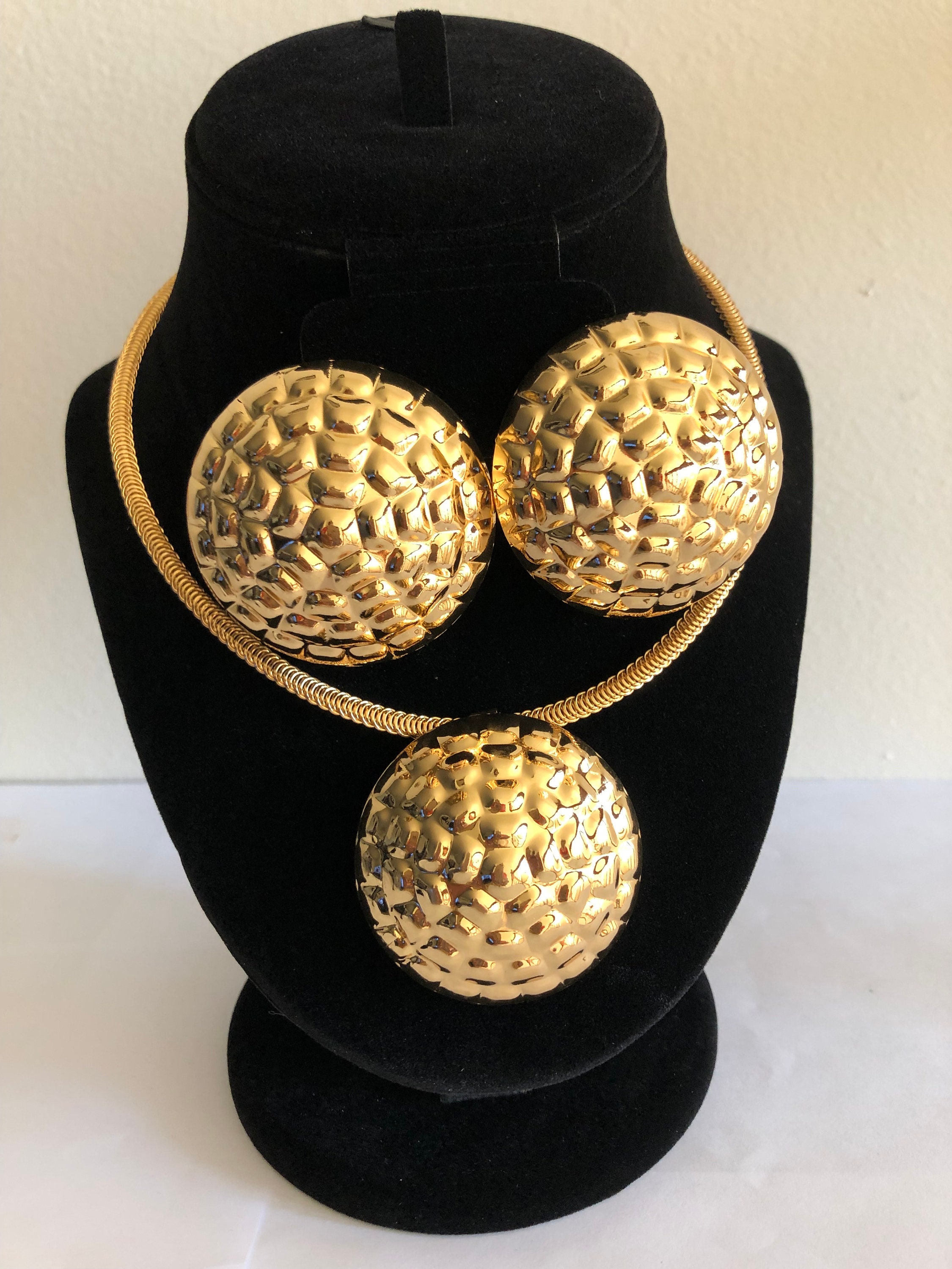 Luxury, Chunky Italian Gold Design Earrings & Pendant. Non Tarnish.skin ...