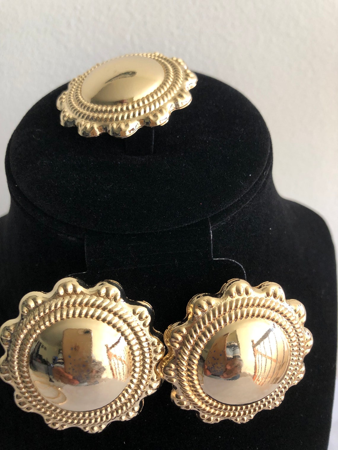 Luxury Chunky Italian Gold Design Earrings & Pendant. Non - Etsy