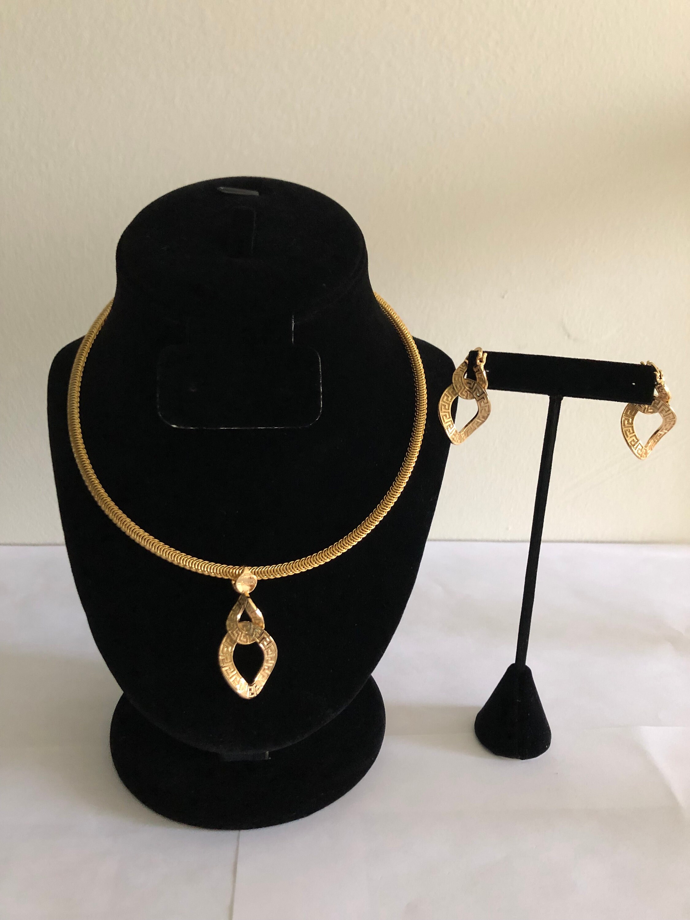 Luxury Chunky Italian Gold Design Earrings & Pendant. Non - Etsy