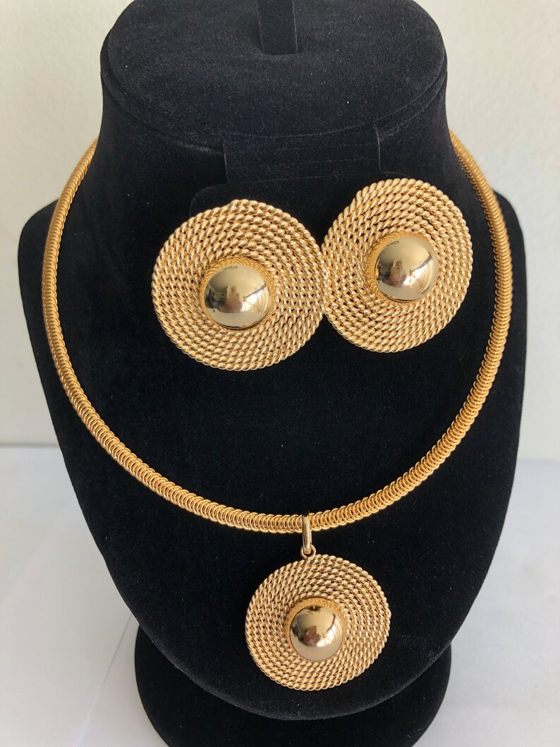 Luxury, Chunky Italian Gold Design Earrings & Pendant. Non Tarnish.skin ...