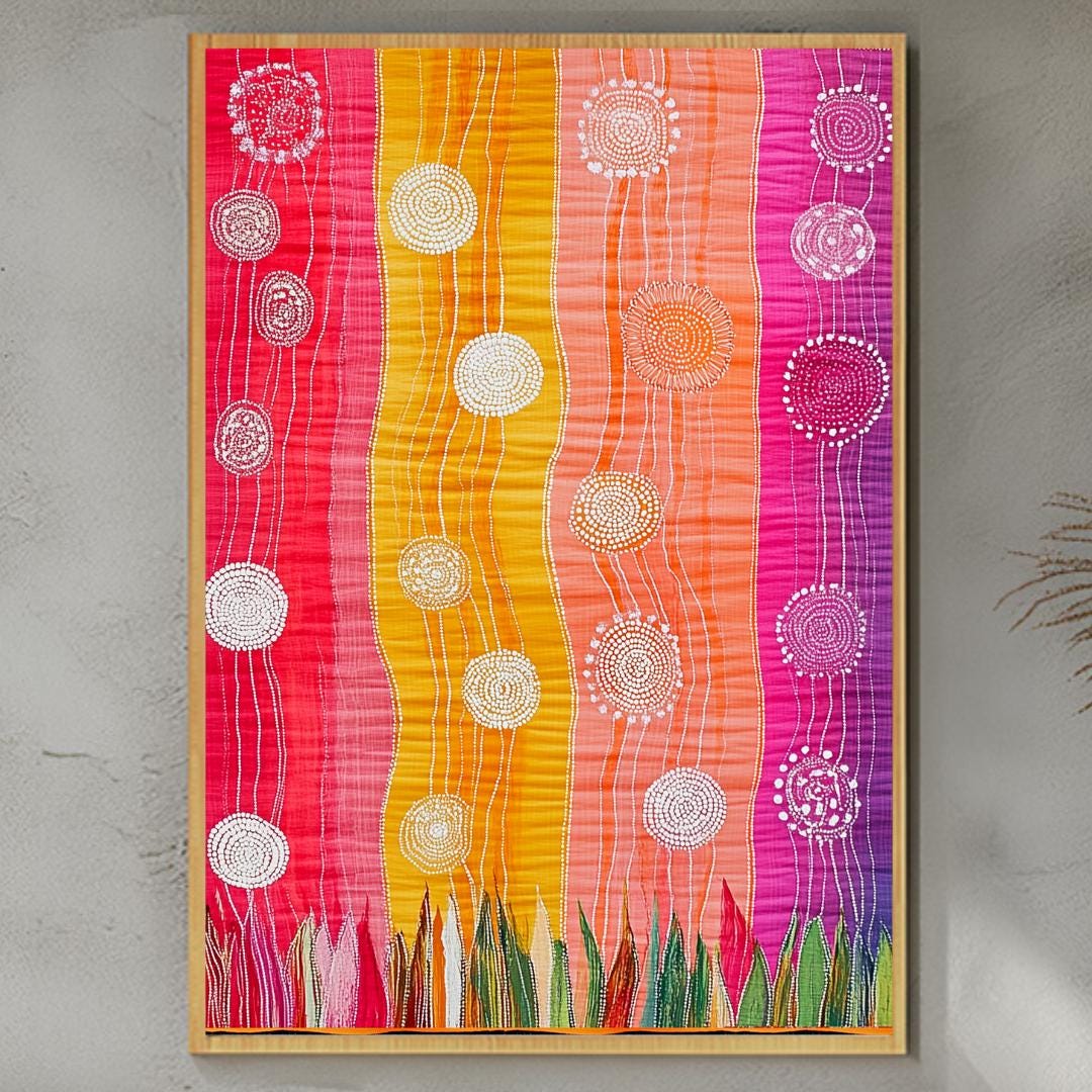 Aboriginal Art Print: Warru Garden - Modern Indigenous Art (digital ...