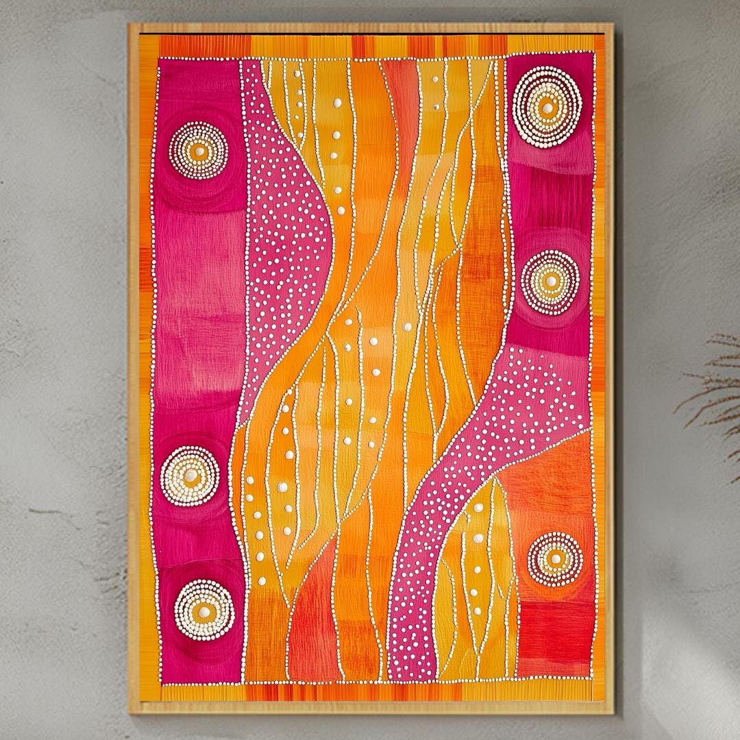 Desert Pathways - Colourful Contemporary Aboriginal-inspired Original ...