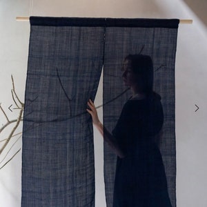 Bohemian Linen Noren Curtain Panels Doorway Curtains Drapes Traditional ...