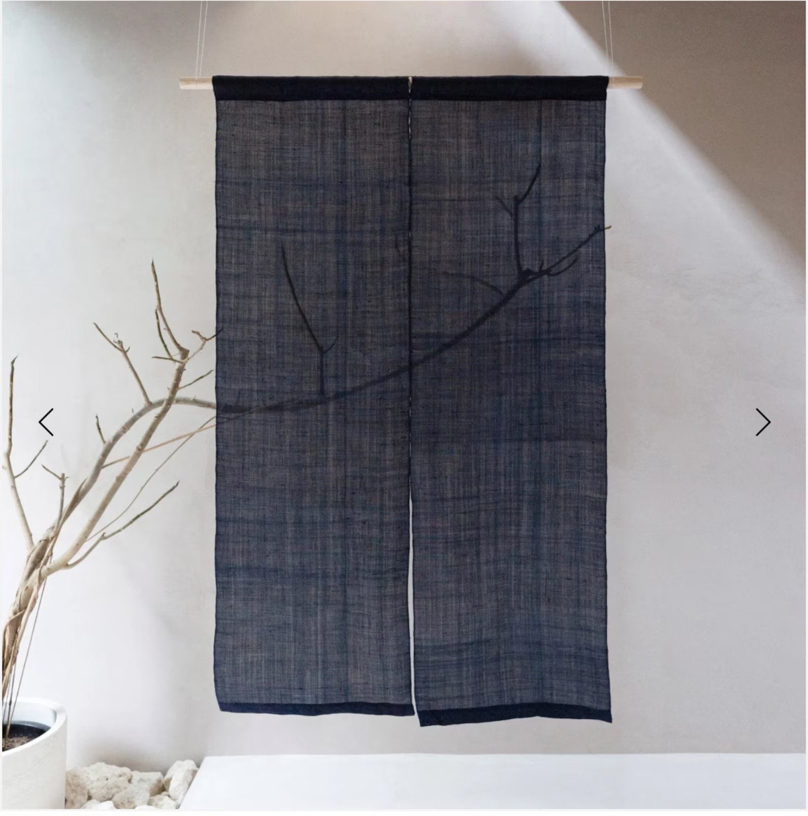 Bohemian Linen Noren Curtain Panels Doorway Curtains Drapes Traditional ...
