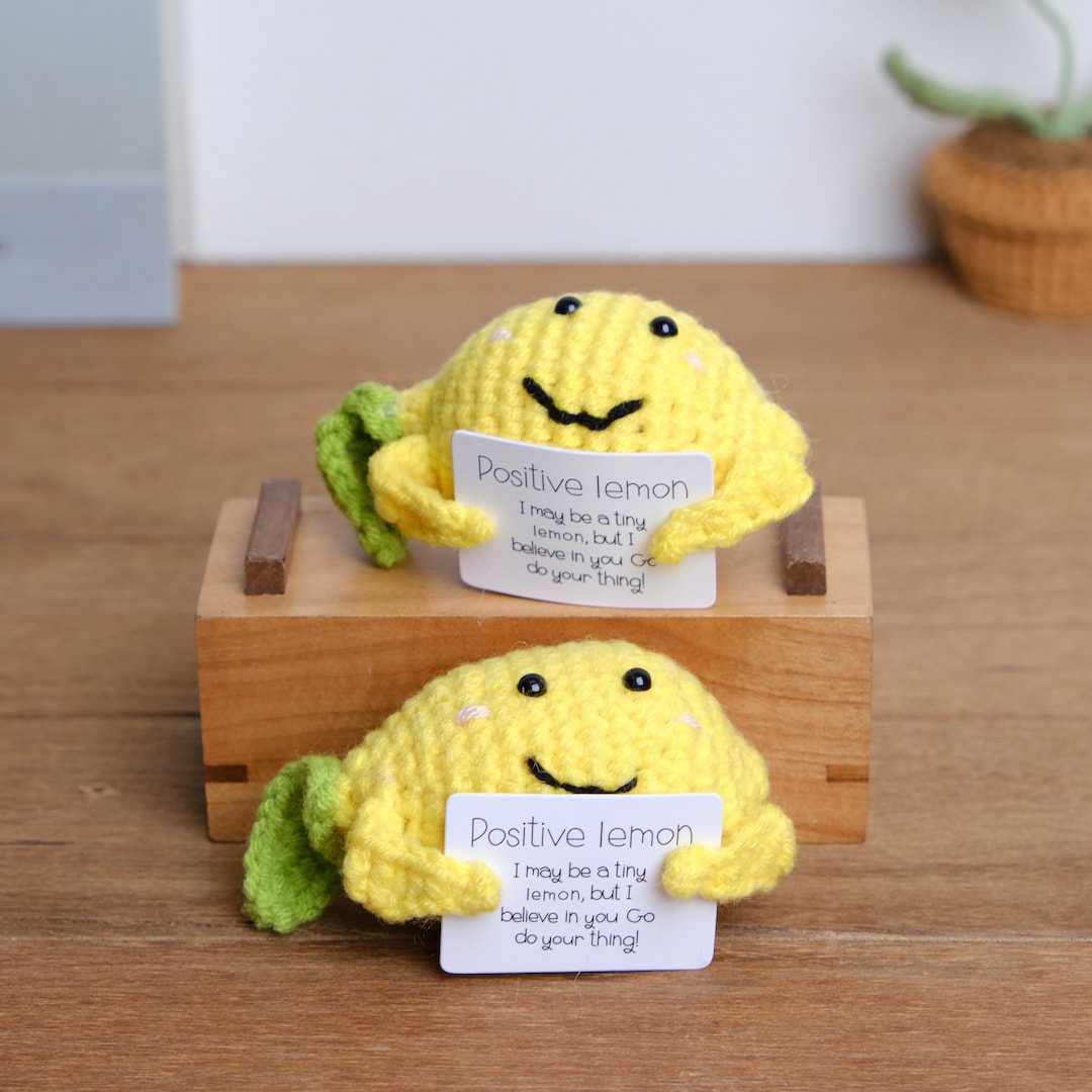 Crochet Positive Lemon Customized Lemon With Positive Quote - Etsy