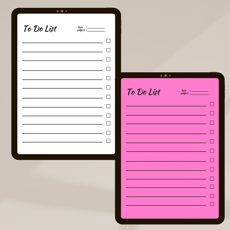 Digital to Do List Goodnotes Template Dark Mode to Do List - Etsy