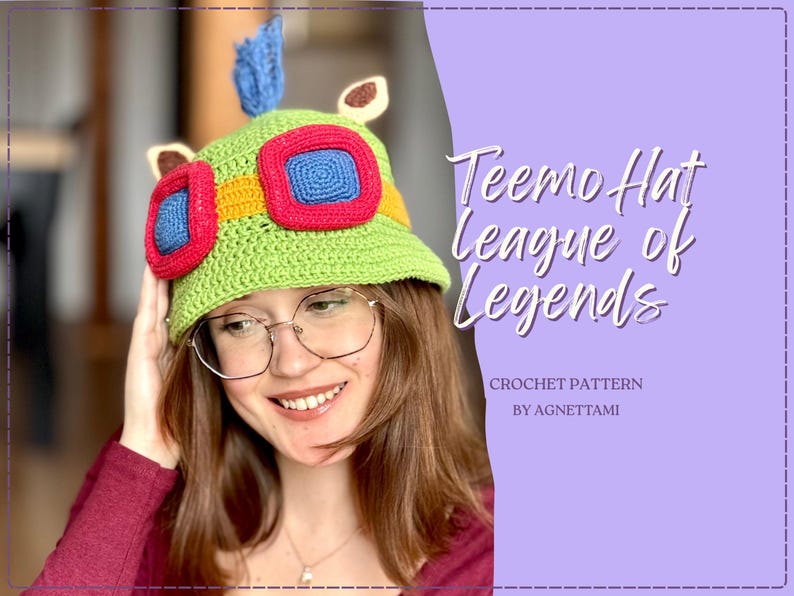 Teemo Crochet Hat Pattern PDF | League of Legends Cosplay Helmet | Diy ...