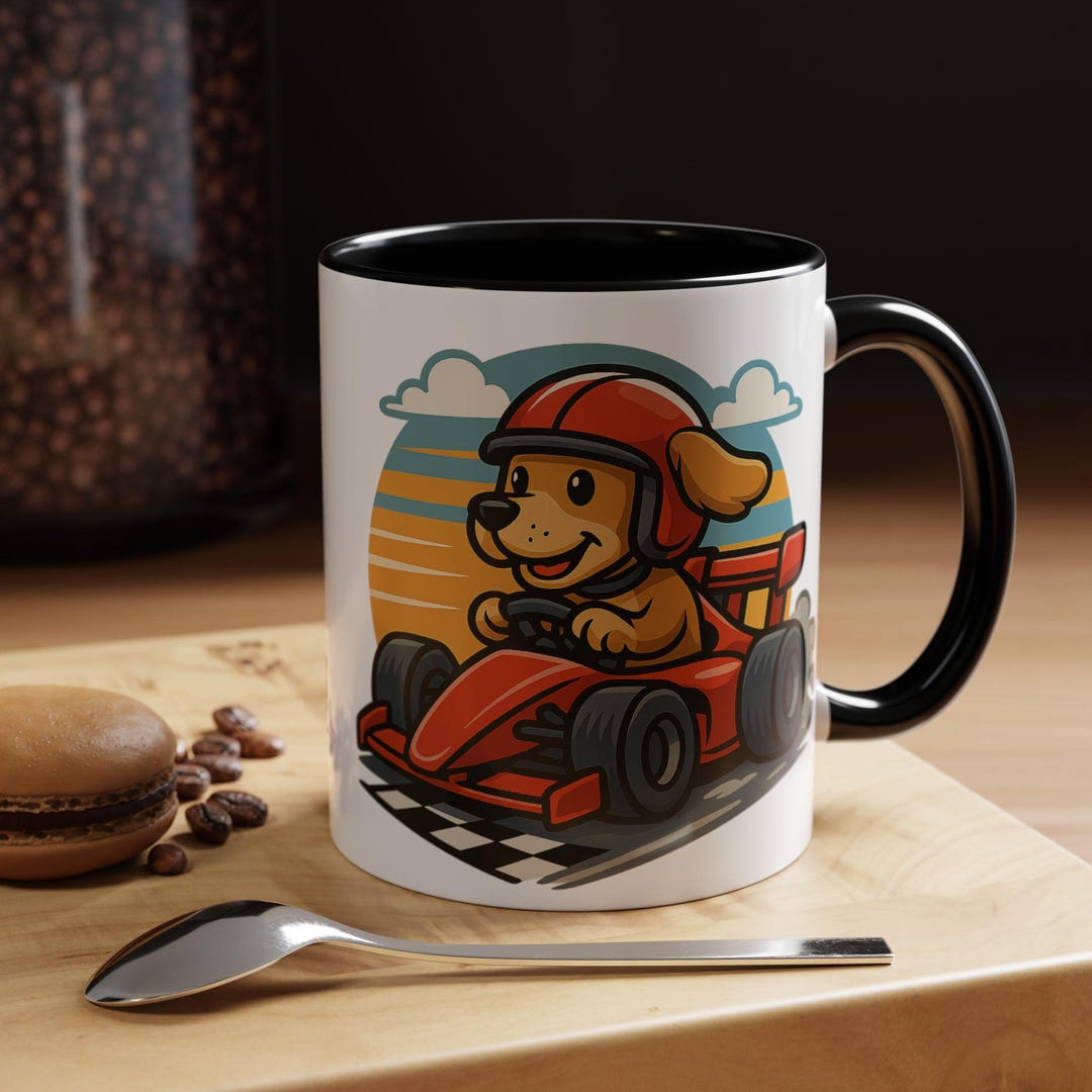 F1 Dog Racing Dog Coffee Mug Formula 1 Gift Dog Lover Mug, 11oz Ceramic ...