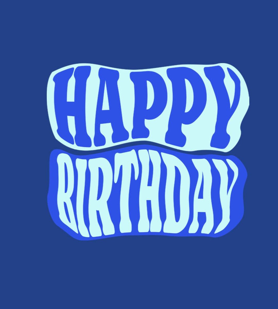 Printable Foldable Birthday Card HAPPY BIRTHDAY Blue - Etsy