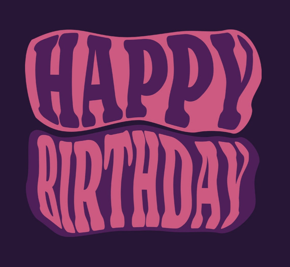 Printable Foldable Birthday Card HAPPY BIRTHDAY Purple - Etsy