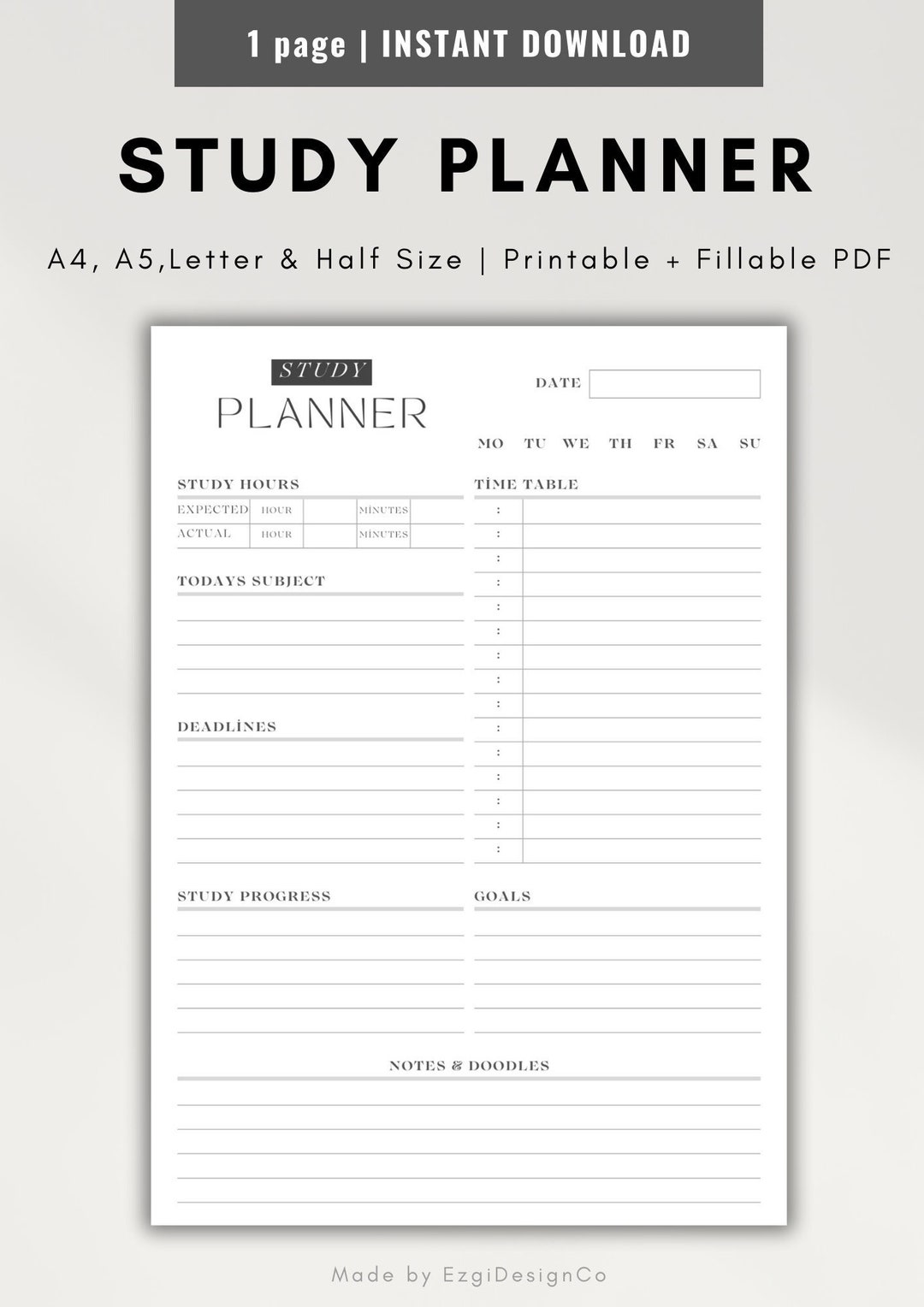 Student Digital Planner Student Planner iPad Planner - Etsy
