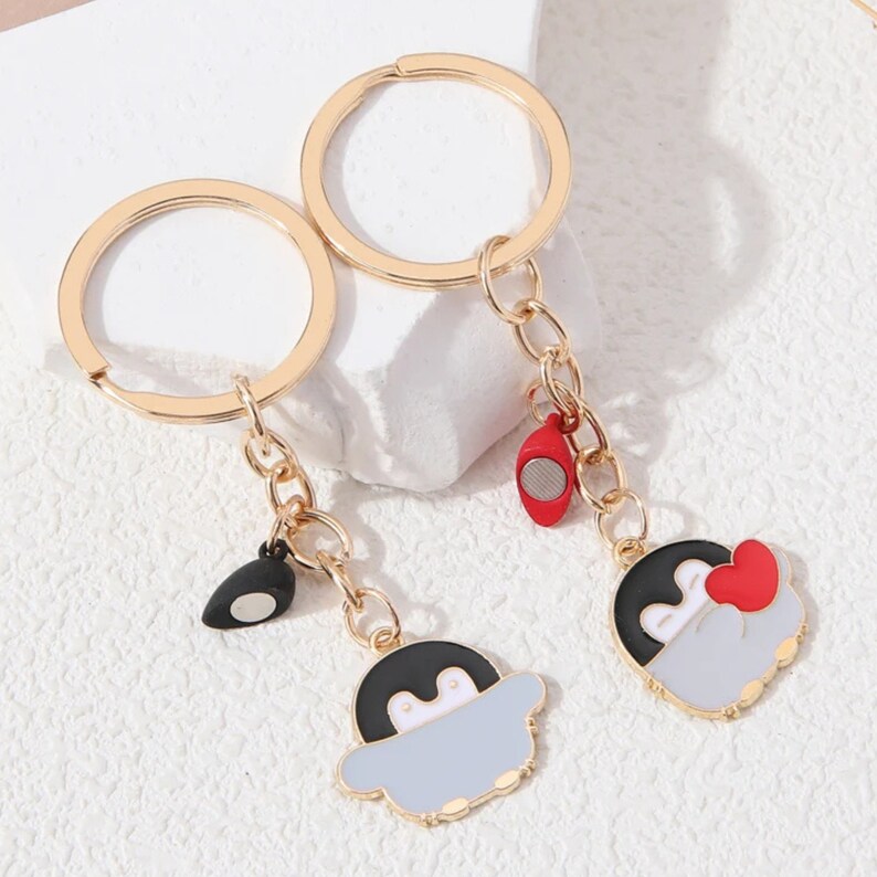 Couple Keychain Cute Matching Keychains for Couples Penguin Keychain ...