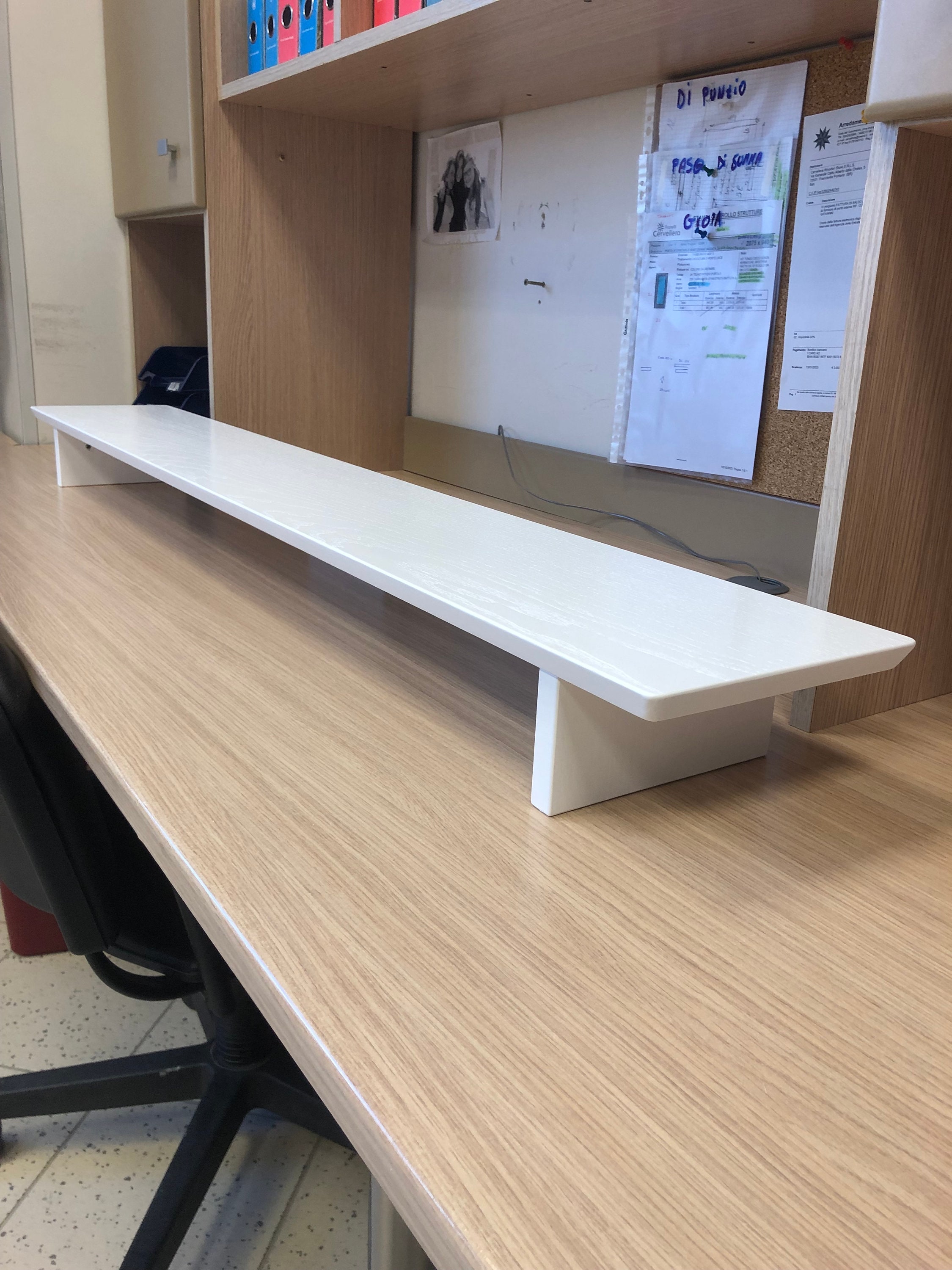 White Monitor Stand - Monitor Riser - Desk Shelf - Desk Shelf - White ...