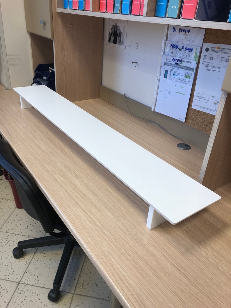White Monitor Stand - Monitor Riser - Desk Shelf - Desk Shelf - White ...