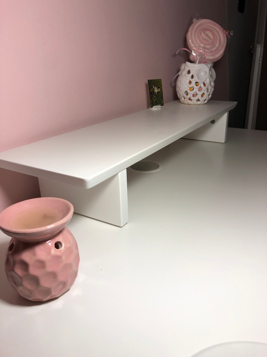 White Monitor Stand - Monitor Riser - Desk Shelf - White Monitor Stand ...