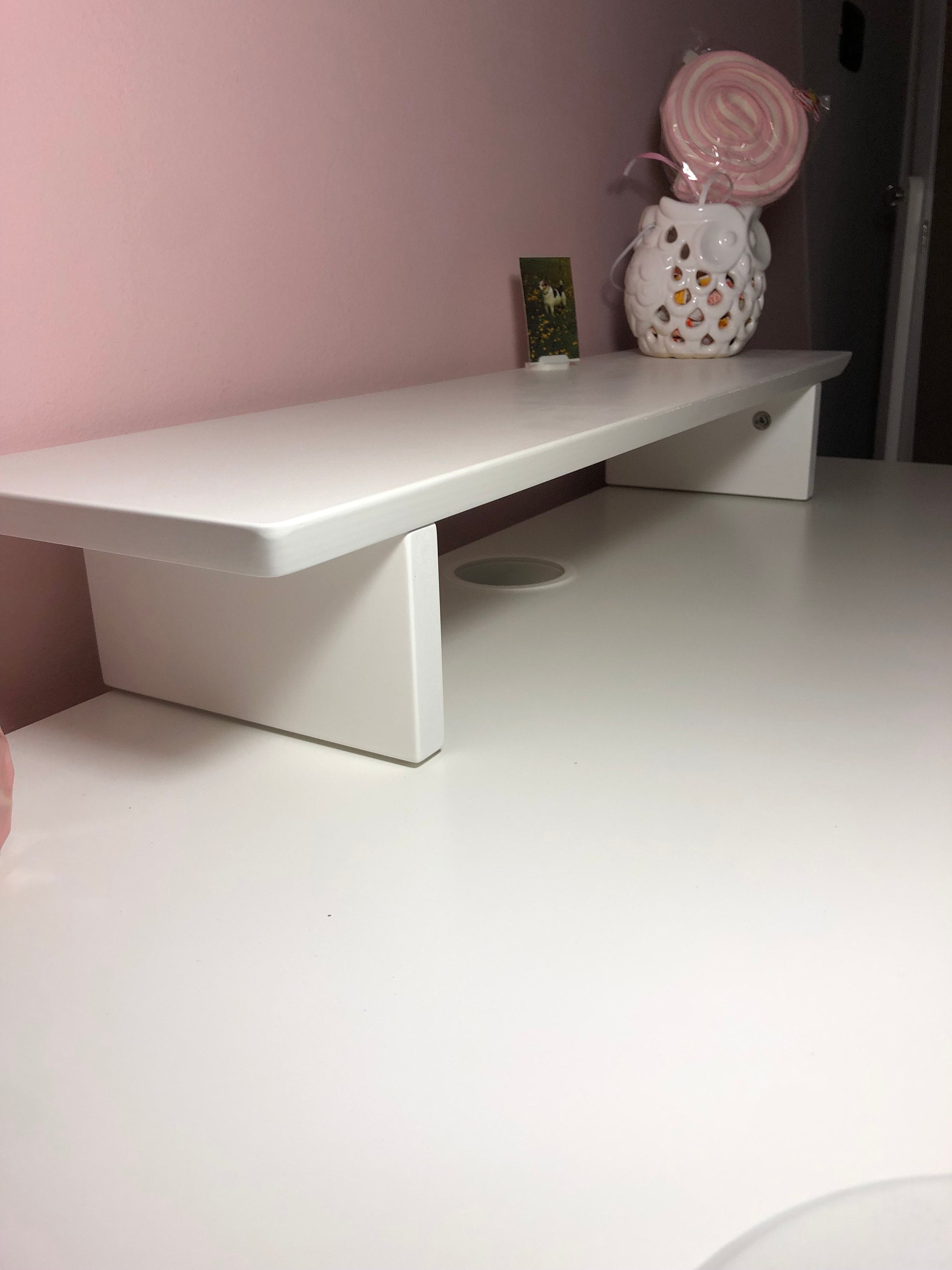 White Monitor Stand - Monitor Riser - Desk Shelf - White Monitor Stand ...