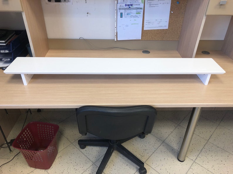 White Monitor Stand - Monitor Riser - Desk Shelf - Desk Shelf - White ...