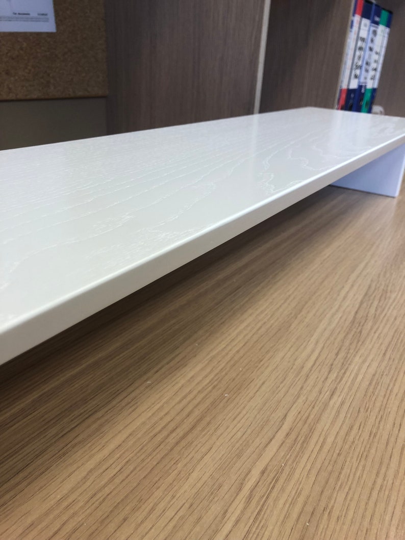 White Monitor Stand - Monitor Riser - Desk Shelf - Desk Shelf - White ...