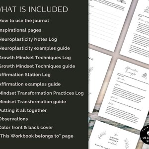 Printable * Growth Mindset Workbook - Self Transformation, Prompts ...