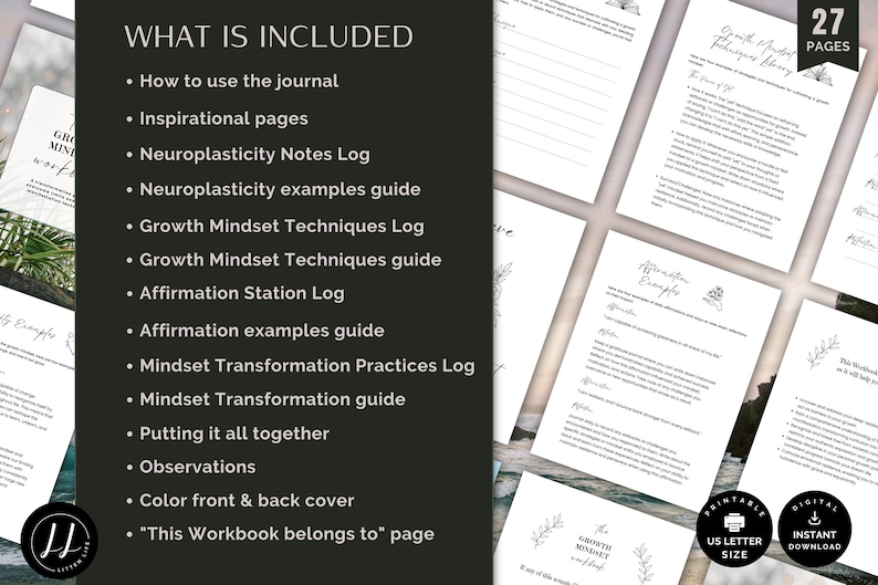 Printable * Growth Mindset Workbook - Self Transformation, Prompts ...